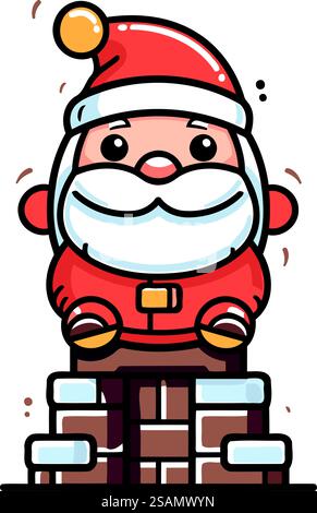 Cute Christmas and New Year card with santa claus and lettering 2022 ...