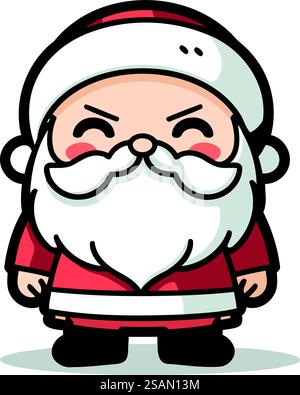 Cartoon illustration of Santa Claus character with gift on Christmas ...