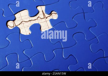 A puzzle with an EKG under a missing piece Stock Photo - Alamy