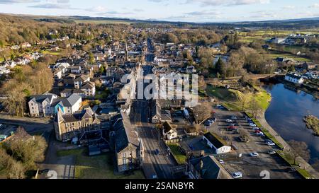 The town of Callander, Trossachs National Park, Stirlingshire, Scotland ...