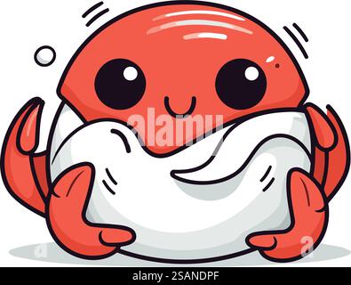 A cute red crab character and a mascot logo for sports teames ...