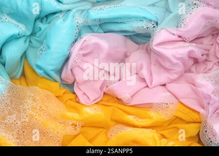 Washing clothes, colorful clothes soaked Stock Photo - Alamy