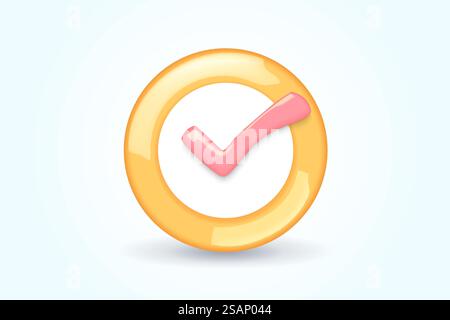 3D Realistic check mark button vector illustration Stock Vector Image ...