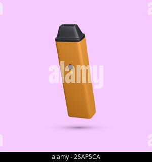 3d realistic disposable electronic cigarette isolated on light background. Modern smoking ...