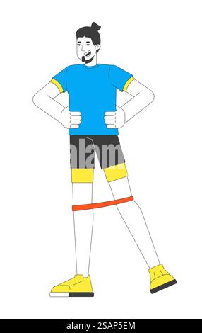 Resistance band workout isolated cartoon vector illustrations Stock ...