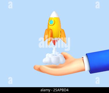 Rocket Taking Off Icon Concept Vector Design eps10 Stock Vector Image ...