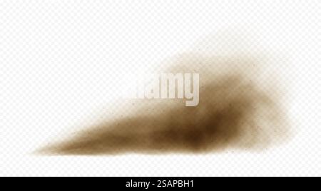 Brown dusty cloud or dry sand flying with a gust of wind. Sandstorm ...