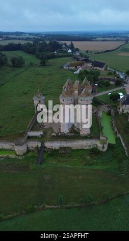 drone photo Sarzay castle france europe Stock Photo - Alamy