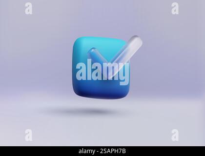 Tick icon - 3d Blue Button Stock Vector Image & Art - Alamy