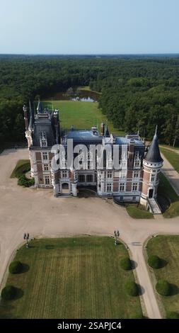 drone photo Vouzeron castle france europe Stock Photo - Alamy