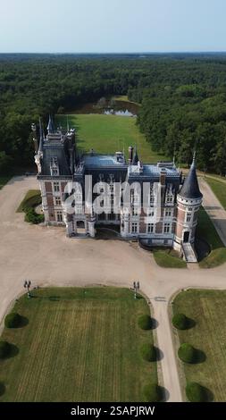 drone photo Vouzeron castle france europe Stock Photo - Alamy