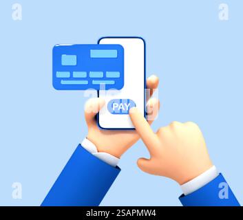 Vector businessman with phone nfc mobile payment app Stock Vector Image ...