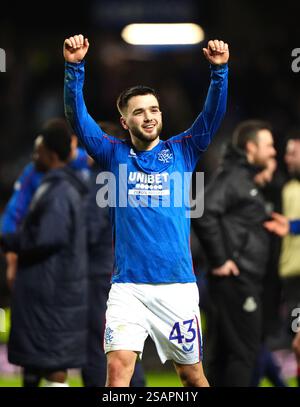 Rangers' Nicolas Raskin celebrates after the William Hill Premiership ...
