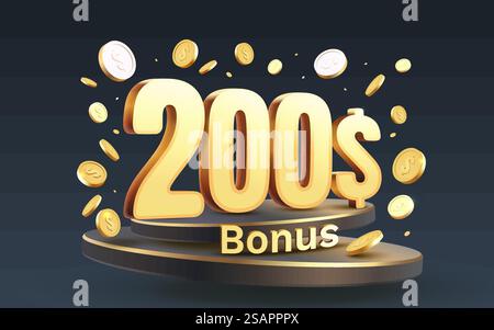 Bonus 200 dollar and coins coupon special voucher, Check banner special ...