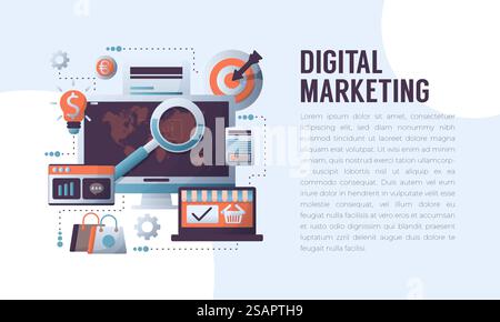 Digital Marketing Objective strategy infographic template has 4 steps ...
