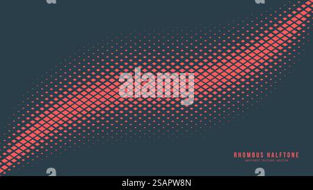 Checkered Rhombus Half Tone Pattern Vector Frame Red Abstract ...