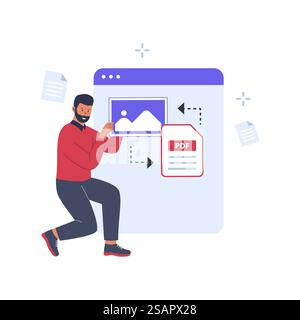 Pdf edit document illustration design concept. Illustration for ...