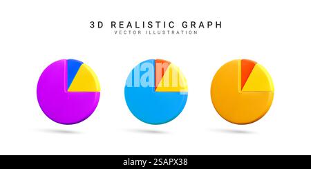3D realistic Infographic is divided into parts. Chart pie infographic ...