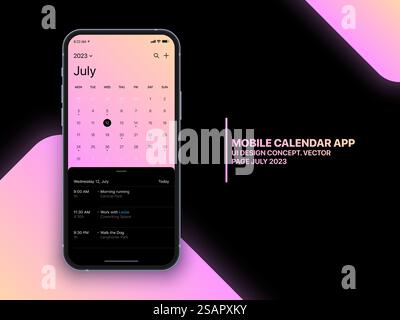 smartphone device with calendar reminder Stock Vector Image & Art - Alamy