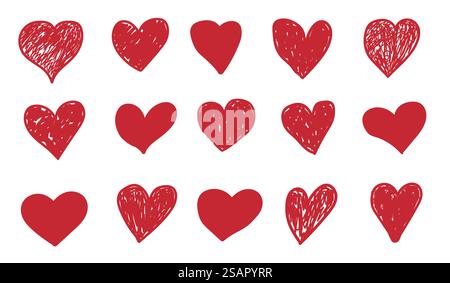 hearts drawn vector