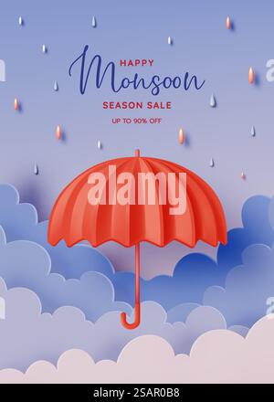 Cute umbrella for monsoon season sale with pastel color scheme and 3d ...