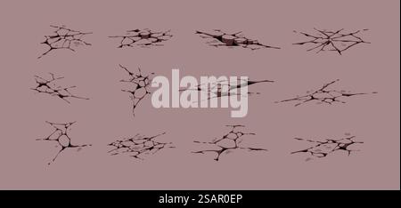 Cleft in the ground and a hole in the floor. Different shapes holes ...