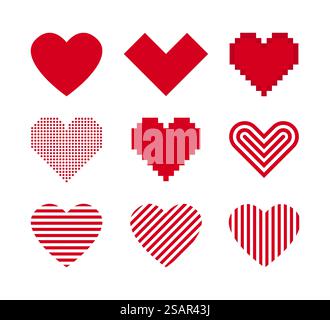 Heart vector icons. Set of love symbols on white background. Vector ...