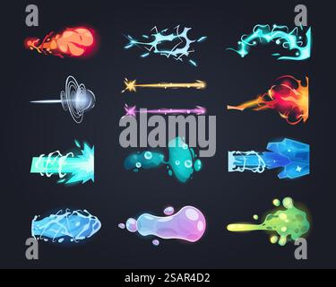 Beam laser effect for weapon or gun in game vector. Magic blaster ...