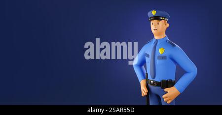 Police officer cartoon character on white background illustration Stock ...