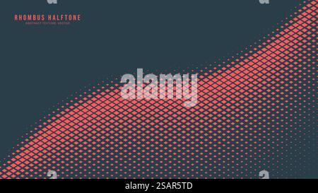 Halftone Checkered Rhombus Pattern Vector Red Form Smooth Curved Border ...