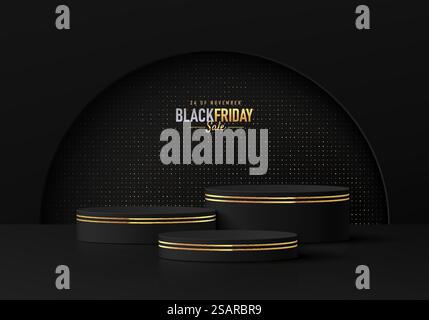 realistic geometric black friday background vector design illustration ...