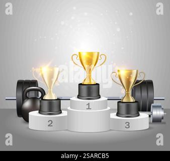Bodybuilder competition concept icon. Champion idea thin line ...