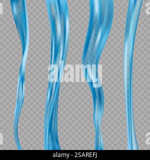 Water flow. Liquids with drops purifier aqua waterfall visualisation ...