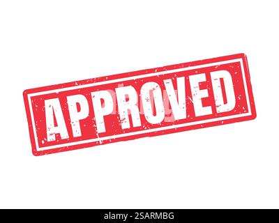Approved stamp, approved sign in red ink, approved vector, approved ...