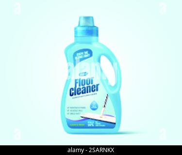 Realistic mock up of container for detergent with designed etiquette ...