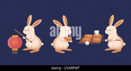 mid autumn rabbits Stock Vector Image & Art - Alamy
