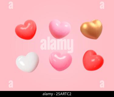 Pink heart vector isolated on white background. Heart icon in a flat ...