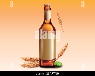 beer bottle with hops Stock Vector Image & Art - Alamy