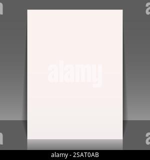 Vector 3d Realistic White Blank A4 Vertical Paper Sheet, Card on Wooden ...