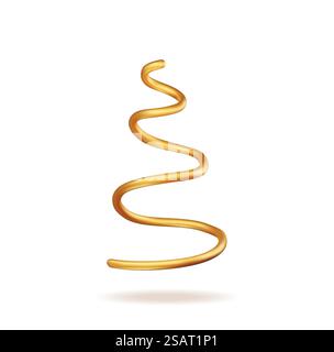 Christmas tree from ribbon isolated on white background. Vector ...