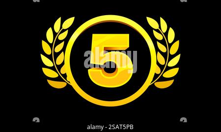 Winners golden laurel wreath. Top 10 award. Vector illustration ...