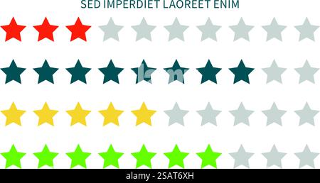 Color stars rating infographic. Statistic data element Stock Vector ...