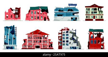 earthquake collapsed house isolated Stock Vector Image & Art - Alamy