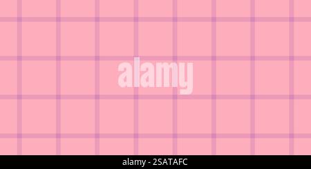 Girly pink seamless plaid vector pattern. Gingham bright color checker ...