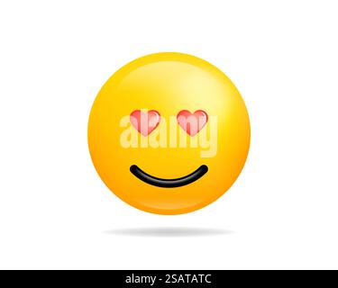 Eyes smile, face emoticon or emoji vector icon with cartoon big googly ...