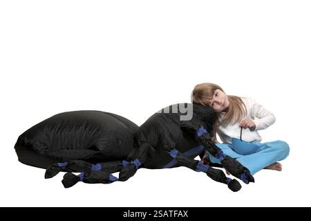 Little Miss Muffet sitting beside a spider Stock Photo - Alamy