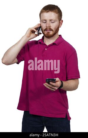 Young men make a phone call Stock Photo - Alamy