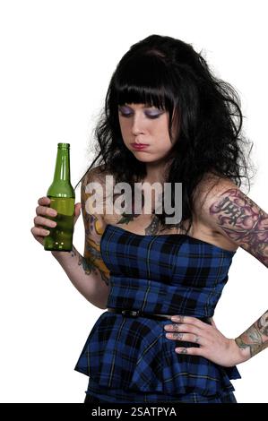 Beautiful woman about to vomit her beer Stock Photo - Alamy