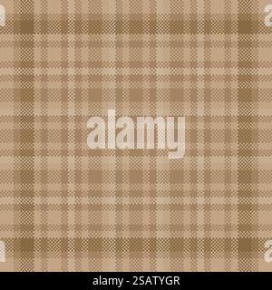 Brown beige check fabric texture seamless pattern. Vector illustration ...