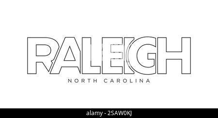 Raleigh, North Carolina, USA typography slogan design. America logo ...